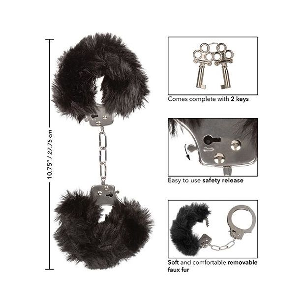 Ultra Fluffy Furry Cuffs - Black – PleasureBDA